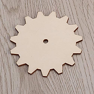 Veemoon 20 Pcs Wooden Steampunk Gear DIY Wood Craft Unfinished Gear Wheels Wood Cutout for Crafts Wooden Slice Shape Unfinished Wooden disc Nativity Crafts Christmas Wooden Circle Bamboo
