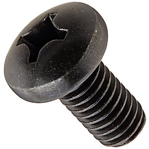 Small Parts Steel Pan Head Machine Screw, Black Oxide Finish, Meets ASME B18.6.3, #2 Phillips Drive, #6-32 Thread Size, 1-1/4" Length, Fully Threaded, Import (Pack of 100)