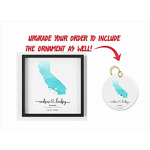 Long Distance Love Personalized Map Gift FRAMED Print Wedding Keepsake Wedding Gift Engagement Gift for Couple