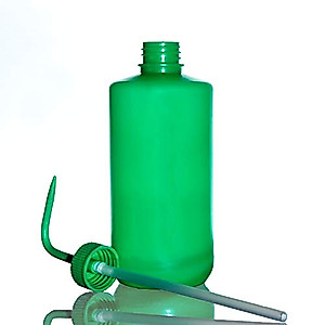 Deschem 500ml Color Plastic Washing Bottle,Lab Green LDPE Wash Bottle,Bent Mouth