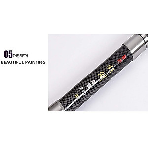 Maraehan Jackgold Collapsible Fishing Rod,Telescopic Fishing Rod,Ultralight Fishing Rod with Portable Retractable Handle, Stainless Steel Guides- Carbon Fiber Pocket Fishing Pole, 2.1