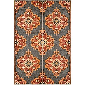 BalajeesUSA Premium Outdoor Plastic Patio Rugs – 6x9, Orange, Yellow, Grey, Durable and Affordable, Multipurpose, Woven Plastic Straw, All-Weather and Waterproof Rug, Reversible Camper Rug, Recycled