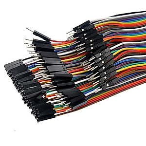 kuman 120pcs Breadboard Jumper Wires for Arduino Raspberry Pi 3 40pin Male to Female, 40pin Male to Male, 40pin Female to Female Ribbon Cables Kit Multicolored Pack K45