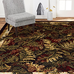 Home Dynamix Optimum Kawan Area Rug 7'8" x10'4" Traditional Area Rug, Black/Burgundy/Ivory