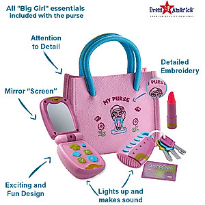Dress-Up-America Toddler Purse - Pretend Play Purse for Kids - Little Girls Pretend Play Toys | Ages 1, 2, 3 Years Old - My First Purse for Birthdays | Gifts | Party | Christmas
