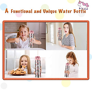 YOFUN Decorate Your Own Water Bottle with 11 Sheets of Unicorn Stickers & Glitter Gems, Craft Kit & Art Kit for Children, Gift for Girls Age 4 5 6 7 8 9 10 Years Old Kids, BPA Free Insulated (Silver)