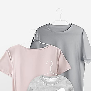 FixtureDisplays® Metal Wire Cloth Hanger Coat Hanger White Vinyl Coated Drip Dry Hanger 10 Pack 16X8 100701