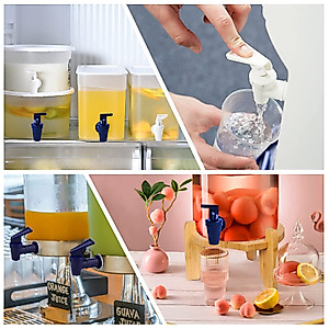 4 Pack 3/4Plastic Faucet,Replacement Cooler Faucet Water Bottle Jug Reusable Spigot Spout, BPA Free Dispenser Tap Set, Water Crock Valve Gravity Water Spigot (3/4" External Thread)