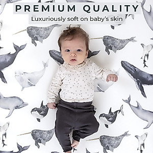 Pobibaby - 2 Pack Premium Changing Pad Cover - Ultra-Soft Jersey Knit, Stylish Ocean Pattern, Safe and Snug for Baby (Seaside)