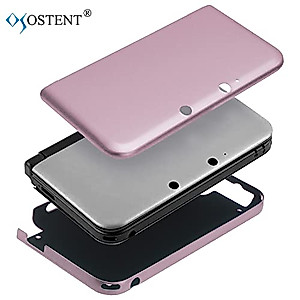 OSTENT Anti-shock Hard Metal Box Cover Case Shell for Nintendo 3DS XL LL (Pink)