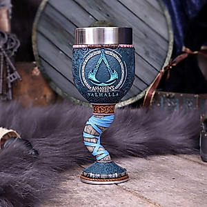 Nemesis Now Officially Licensed Assassins Creed Valhalla Viking Game Goblet, Resin w. Stainless Steel