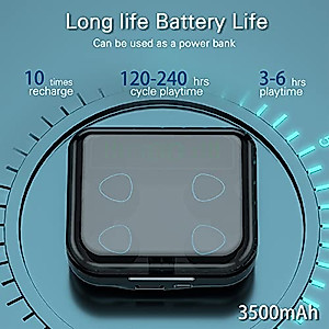 MYCIEMDIX Wireless Earbuds Bluetooth TWS 3500mAh Charging Box IPX7 Waterproof Stereo 240H Playtime Touch Control Headphones in Ear with Mic LED Power Display Earphones for Android iPhone (2 Sets)