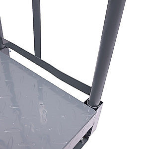 Platform Hand Truck, 64.6L x 51.2H Narrow Aisle Heavy Duty Steel Dolly U-Boat Cart w/6 Wheels,Industrial Transportation Mobile Equipment Trolleys, 2000lbs Capacity with Dual Removable Handles