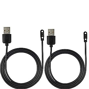 BPOPO Smartwatch Magnetic Charger Cable [2 Pack] Compatible with Yamay SW022,AGPTEK LW11 TicWatch GTX,Motast Mugu Chalyh 1.69" Fitness Watch,3.3Ft 2 Pins USB Charging Cord