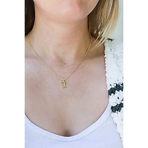 Lucky Feather Minnesota Shaped State Necklace, 14K Gold-Dipped Pendant on Adjustable 16”-18” Chain