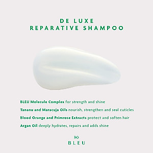 R+Co BLEU De Luxe Reparative Shampoo – Hydrates, Strengthens, Adds Shine, Repairs Coarse, Fragile, or Damaged Hair, Seals Cuticles, Improves Texture and Elasticity, Vegan, 8.5 oz