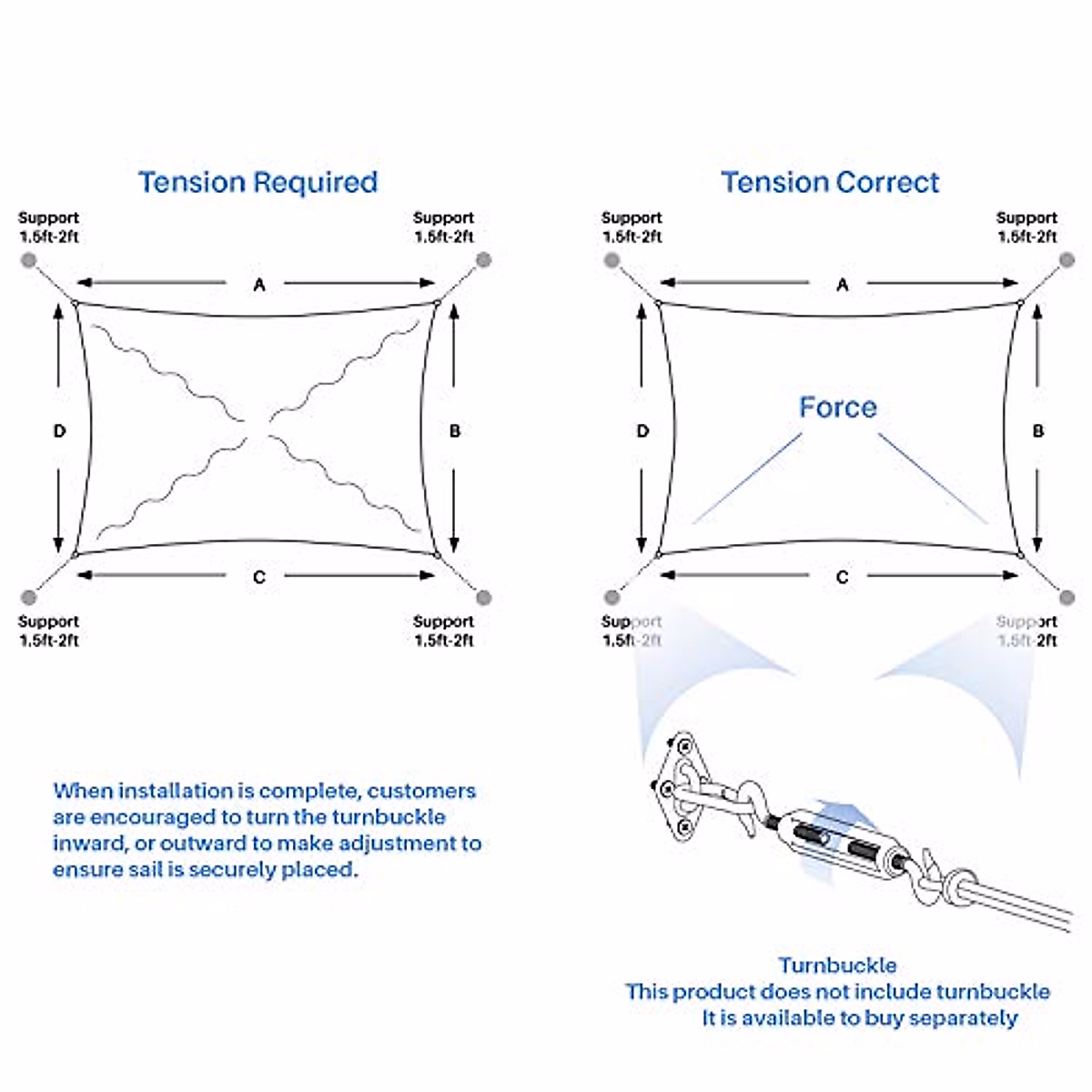 E&K Sunrise Reinforcement Large Sun Shade Sail 24' x 24' Rectangle Heavy Duty Strengthen Durable Outdoor Garden Canopy UV Block Fabric (260GSM)- - Brown