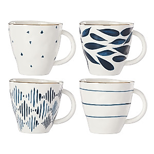 Lenox Blue Bay 4-Piece Dessert Mug Set, 2.75 LB