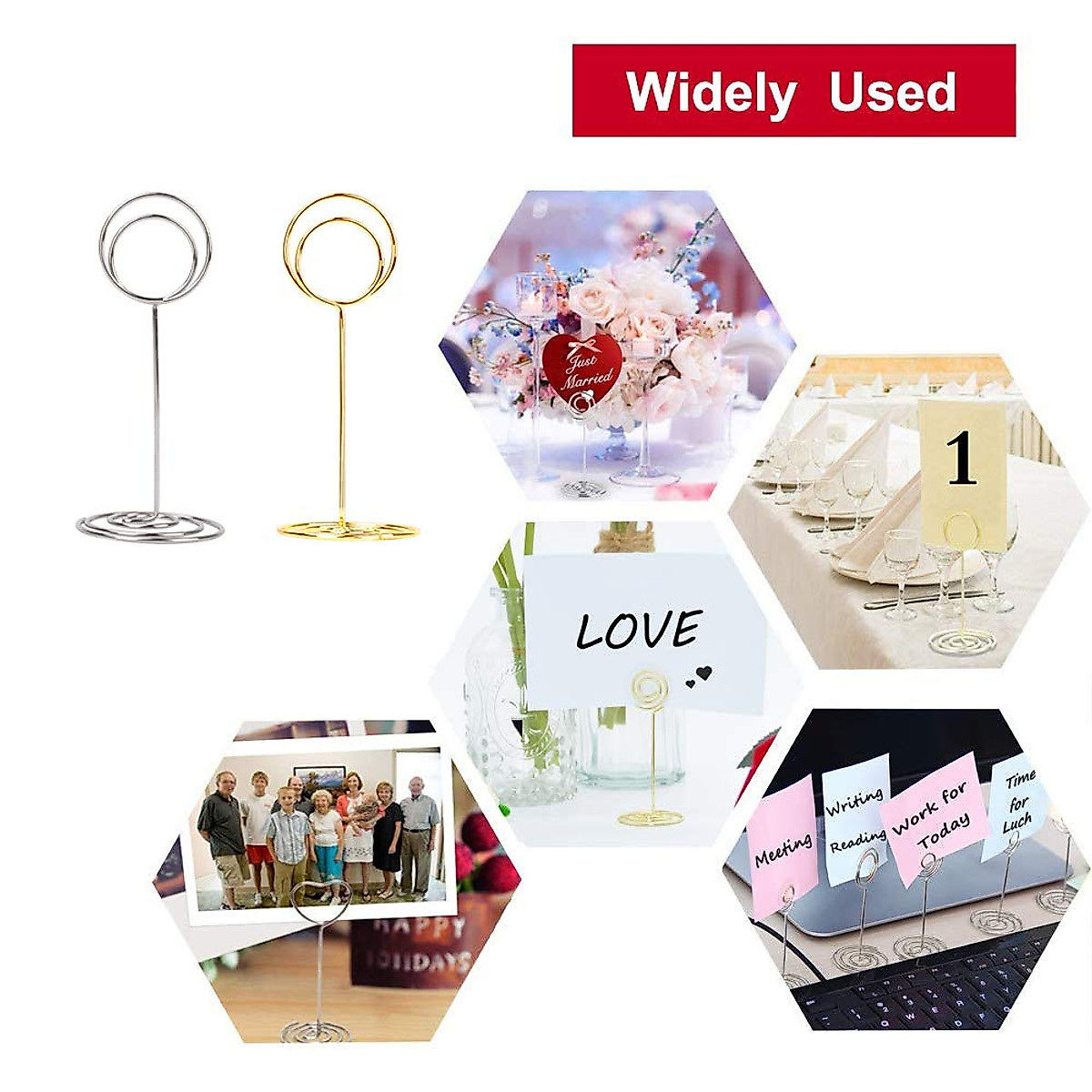 20 Pack Table Number Holders Place Card Holder Photo Picture Holder for Wedding, Birthday Party