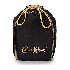 Crown Royal Black Bag w/Gold Drawstring Storage Gift Bag Shiftboot Carrying Dice or Games Fabric for Sewing