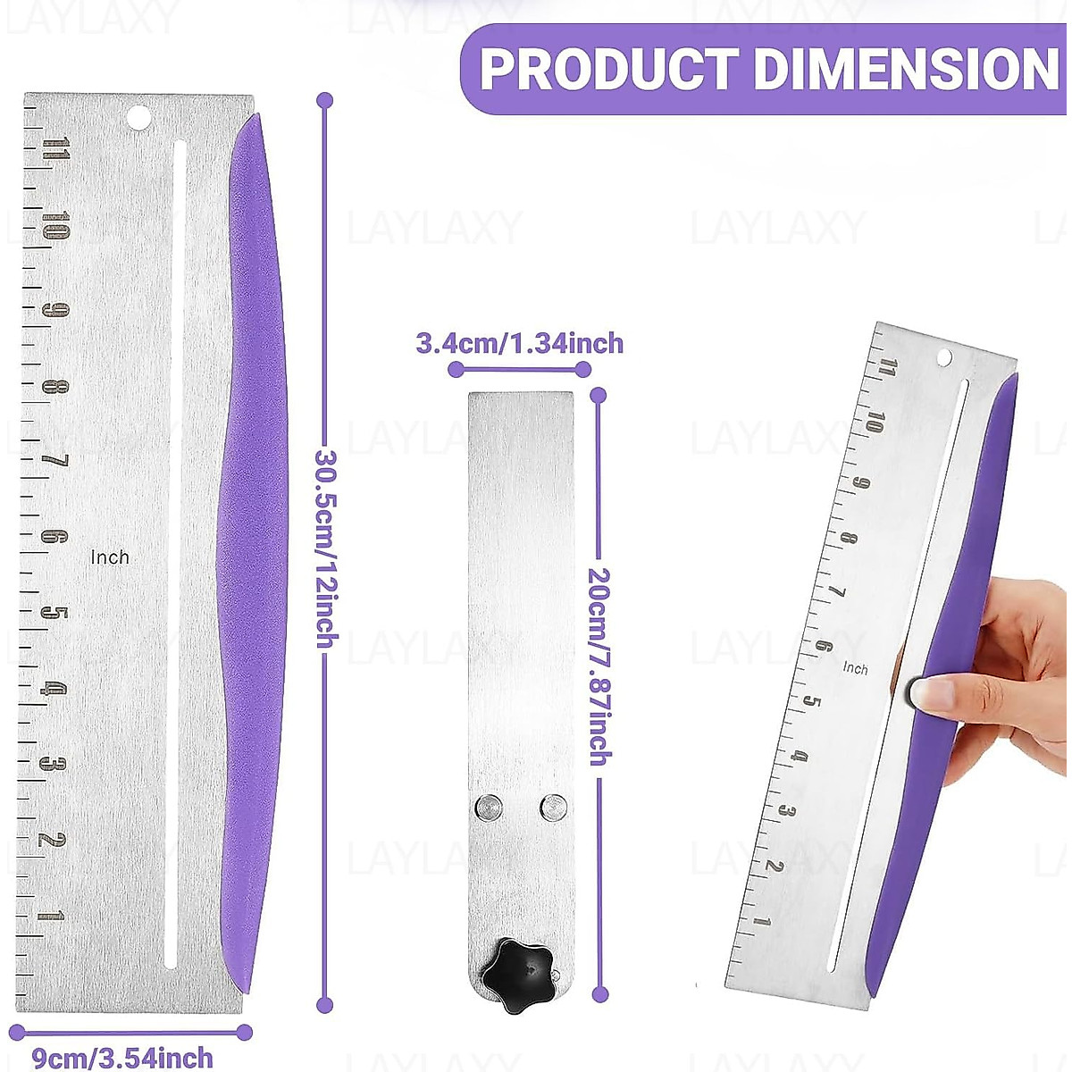 12 Inch Stainless Steel Cake Scraper, Leveler and Smoother, Icing Spatula, Perfect Tool for Icing, Frosting, Cream Edge. Adjustable Kitchen Spatula for Mousse, Cheese & Cream Cake