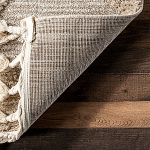 nuLOOM Marissa Trellis 7x9 Area Rug for Living Room Bedroom Dining Room Kitchen, Beige/Ivory