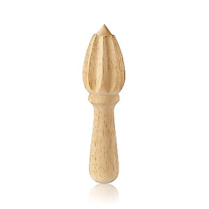True Juice Citrus Wooden Reamer, Wooden Lemon Juicer, Handheld Citrus Juicer, Juicing Tool, 6.25', Wood