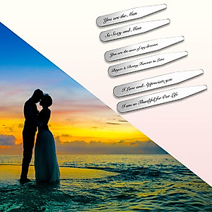 BOPREINA 6pcs Personalized Custom Metal Collar Stays for Men Stainless Steel Dress Shirt Collar Stays for Men, 3 Sizes