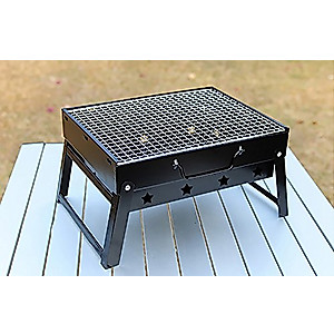 ITTA Portable Tabletop Notebook BBQ Grill, Outdoor Heavy-duty Folding Charcoal Picnic BBQ Grill.