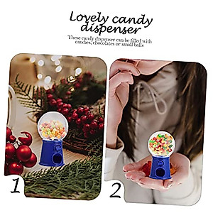 JOINPAYA 8pcs Mini Machine Mini Cake Containers A Vending Machine Mini Containers Gumball Machines Dispenser Machine Mini Gumball Dispenser Plastic Blue Money Bank Candy Box