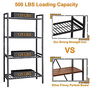 YuAnWe 4 -Tiers Plant Stand with Adjustable Height, Plant Stand Indoor Outdoor Plant Shelf with 500LBS Capacity, Heavy Duty Kitchen Shelves for Garage Home Office Outdoor Indoor