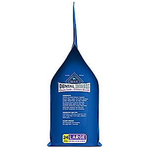 Blue Buffalo Dental Bones Large Natural Dental Chew Dog Treats, (50 lbs and up) 36-oz Bag Jumbo Pack