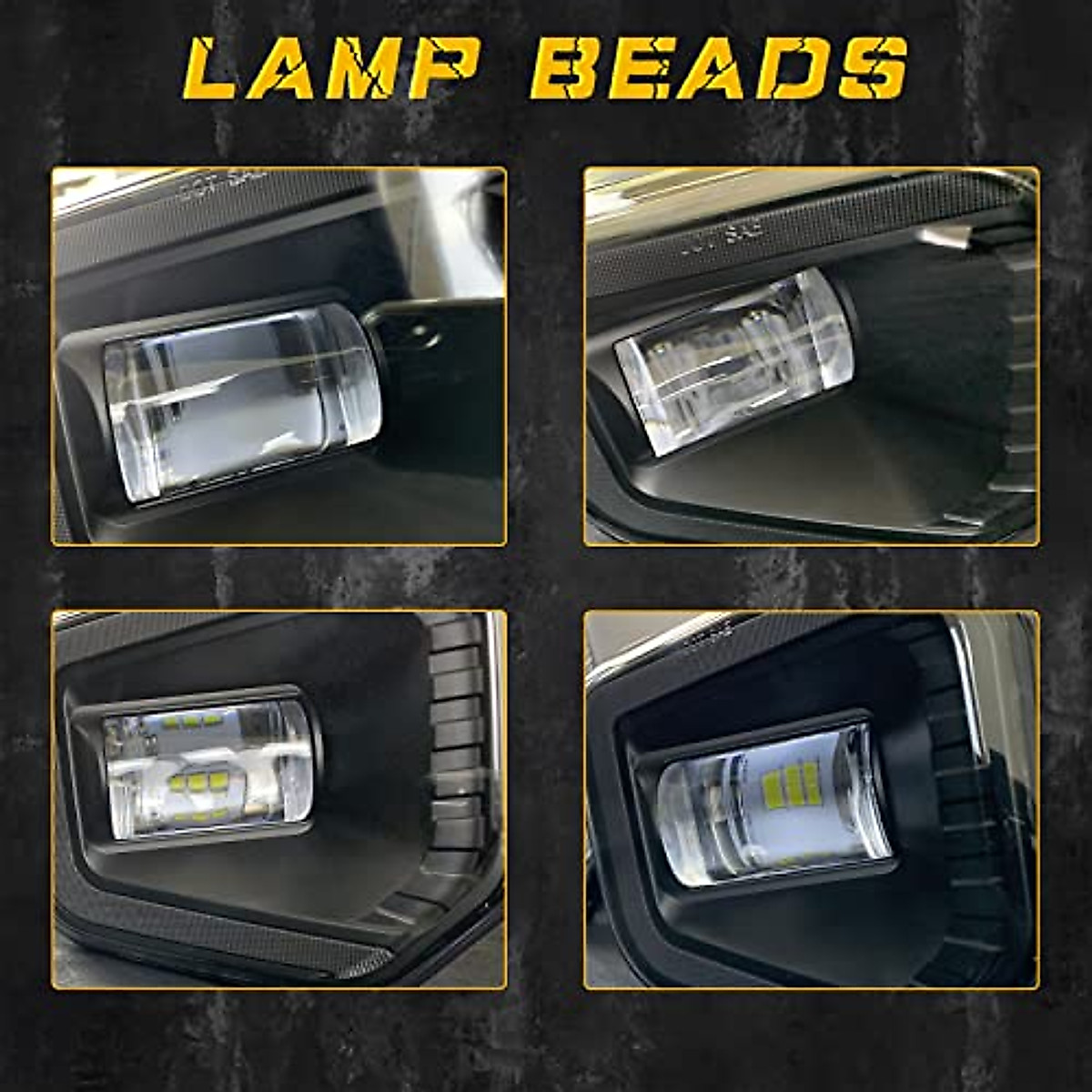 LED Fog Lights Assembly Pair for 2016 2017 2018 2019 2020 2021 2022 2023 Toyota Tacoma(Fits SR,SR5 Model Only), 1 Pair Bumper Driving Fog Lamps