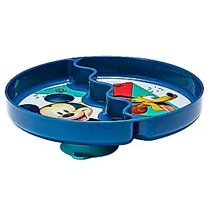 The First Years Disney Mickey Mouse Baby Suction Plate - Divided Toddler Plates with Suction - Kids Plates Made Without BPA