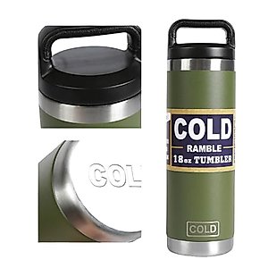18oz Metal Water Bottle Stainless Steel Sport Bottle Insulated Travel Water Bottle (Olive Green)