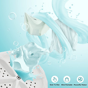 Ultrasonic Mini Washing Machine Turbine with bucket,Portable Folding Fordable Washers,Mini Washing 3in1 Dishwashers for children's clothes Socks,Underwear,Bra, Laundry Tub …