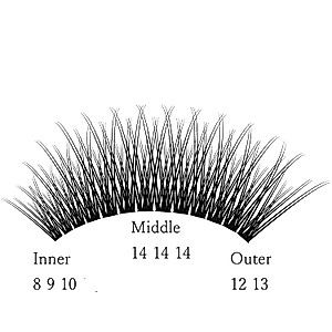 IECILI Individual Lashes/Lash Clusters 480pcs 8-14mm Cluster Eyelash Extensions /12 Roots/C Curl /0.07mm Cluster Lashes/Faux Mink Lash Extensions (C Curl, Fishtail Lashes-0.07mm)