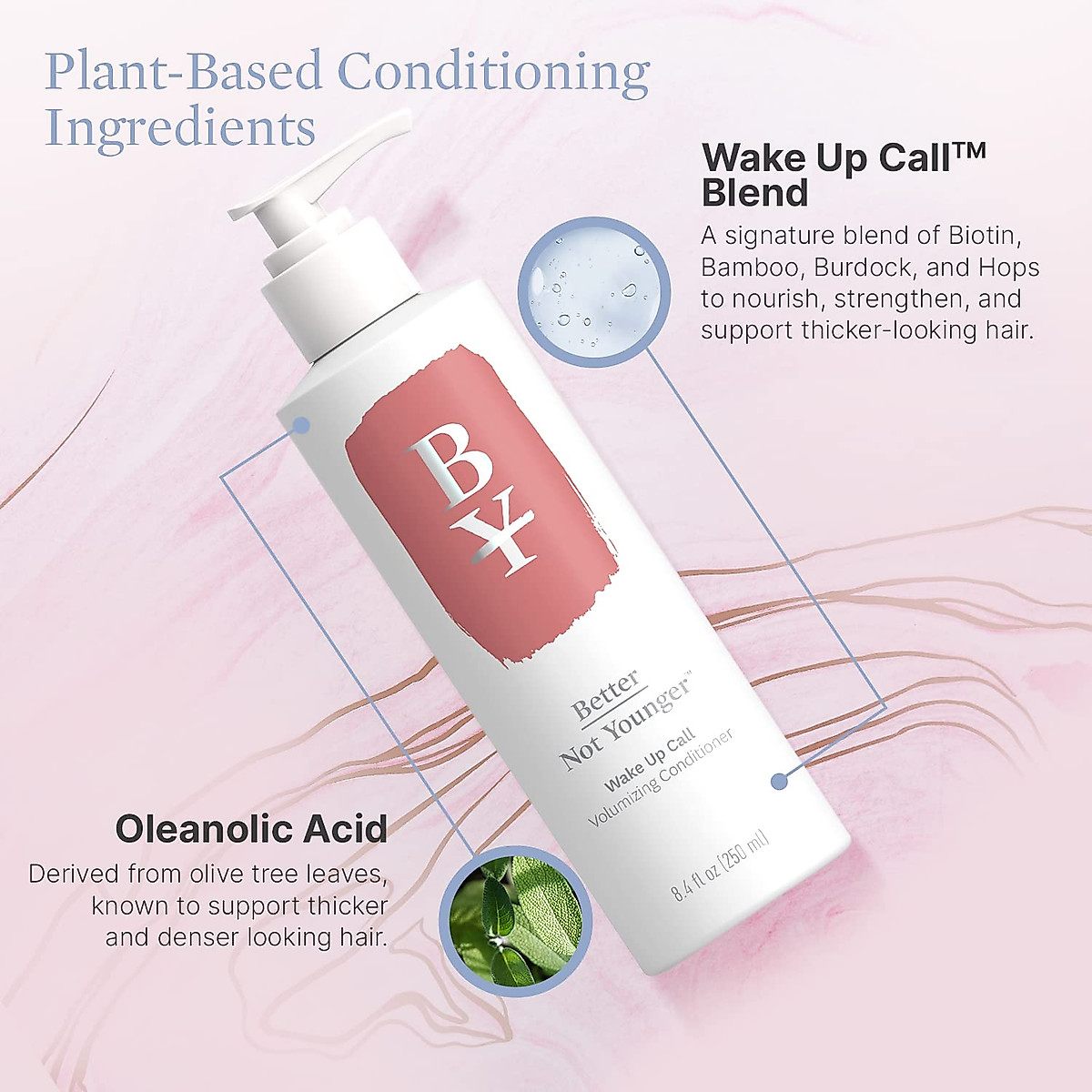 Better Not Younger Wake Up Call Volumizing Conditioner - 8.4 fl. oz. Hair Conditioner with Plant-Based Ingredients Designed for Women Over 40 - Sulfate Free Conditioner for Thin, Flat, Fine Hair