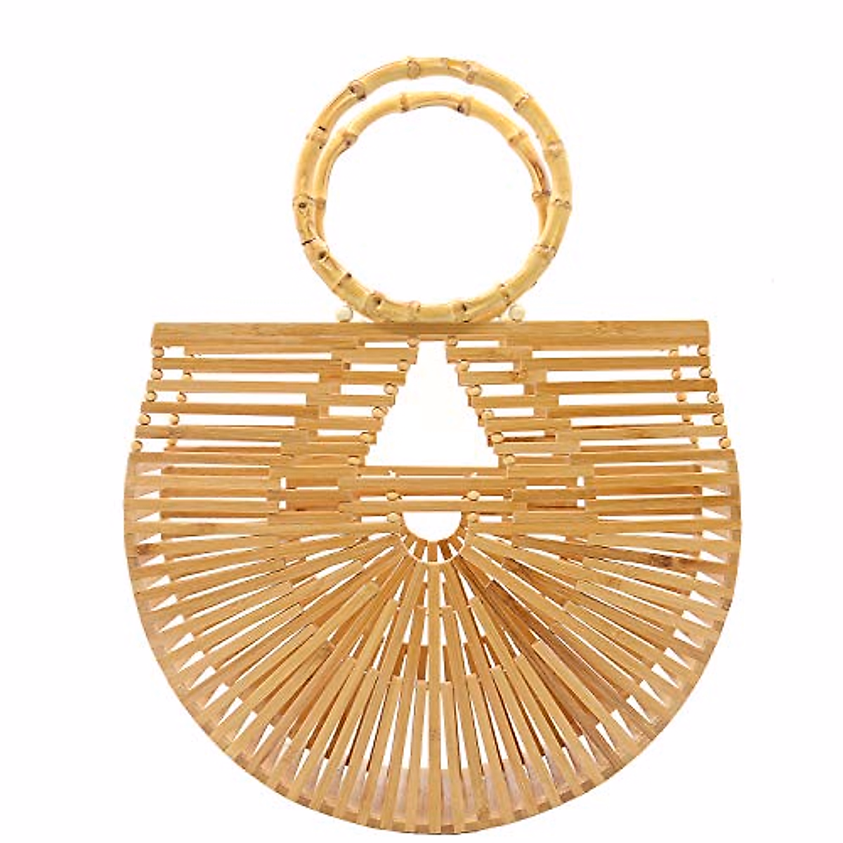 Miuco Womens Bamboo Handbags Handmade Purses Tote Bag Small