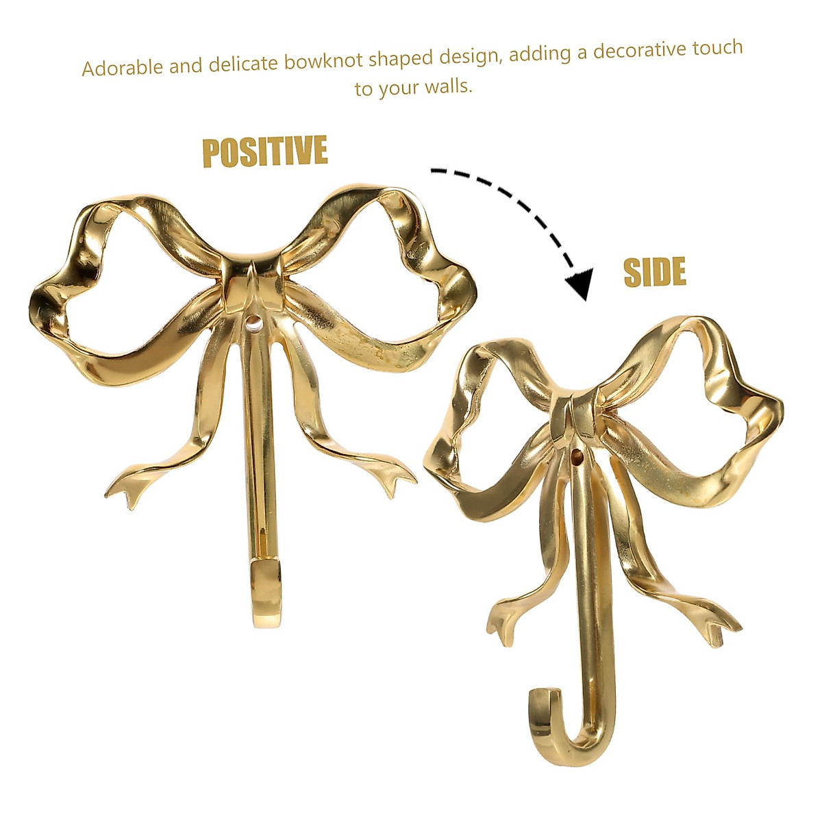 Bow Hook Single Hanger Gold Coat Hooks Bow Shaped Wall Hook Wall Hanging Coat Hook Bathroom Wall Hook