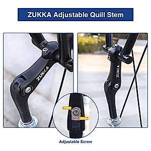 ZUKKA Quill Stem Adjustable 22.2 mm Alloy Alum 110mm Bike Handlebar Riser Extension for Mountain Road Bicycles