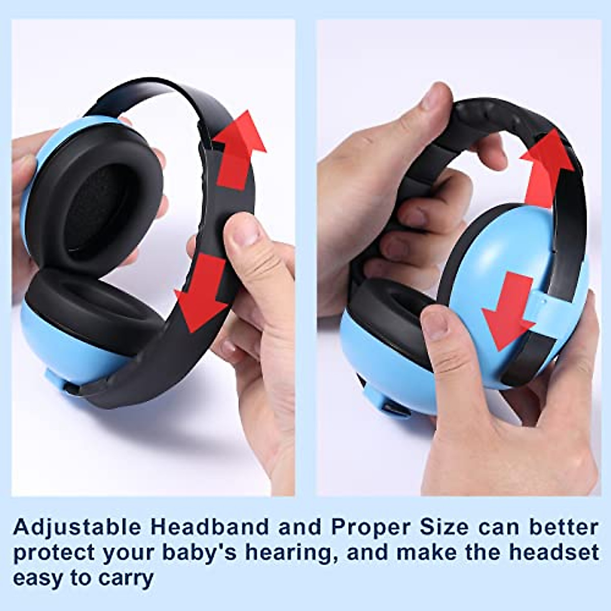 Rngeo 2 Packs Baby Noise Canceling Headphones, Baby Ear Protection Earmuffs Infant Hearing Protection Ear Muffs for Babies, Infants, Toddlers and Newborns Age 0-2+ Years (Blue & Pink)