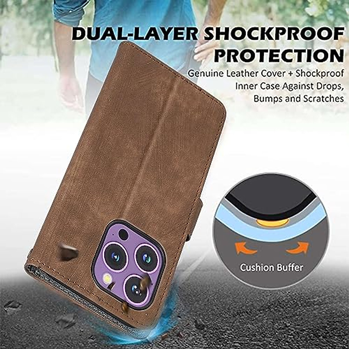 Case Compatible with Infinix Hot 30 4G X6831,Leather Case with Card Slot.Wallet Design,RFID Protection.Standable Flip Case Brown