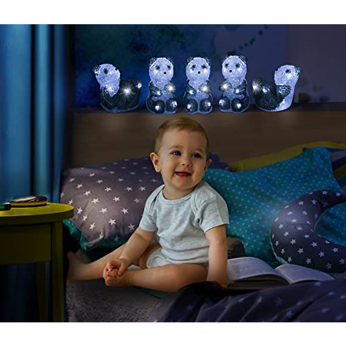 Anycosy LED Panda Lights, 8FT 5 Panda Decor Lights, for Patio Fence Garden Birthday Party Indoor Outdoor Decoration (Panda)