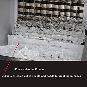 Undercounter Commercial Ice Maker Machine, 100 LBS/24H with 33LBS Large-Capacity, Freestanding|Countertop Ice Machine with Scoops for Commercial Use Bar, Coffee Shop, Restaurant, Office, Garage, Home