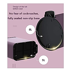 NENYAO Indoor Garbage Cans Outdoor Stainless Steel Foot-Operated Fog Purple Trash Can with Lid,Blocking Smell,Waste Paper Basket,for Hotel/Home/Bedroom/Kitchen,Etc. Trash Cans for Kitchen Bedroom