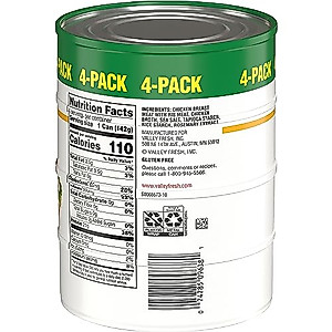 VALLEY FRESH 100% Natural* Chicken Breast In Water, 5 oz Can (4 Pack)