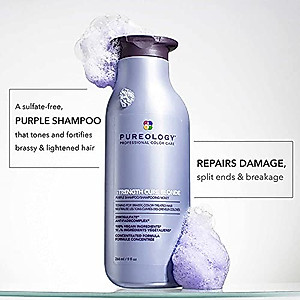 Pureology Strength Cure Blonde Purple Shampoo for Blonde & Lightened Color-Treated Hair, 9 Fl Oz