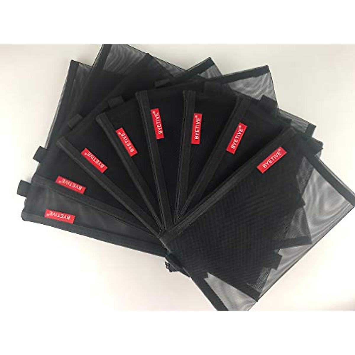 BYETIVE Mesh Cosmetic Bag Mesh Makeup Bag Set Nylon Mesh Bag With Zipper Mesh Toiletry Beauty Storage Bags Mesh Zipper Pouch Cosmetic Organizer Travel Accessories Kit Set Portable Storage