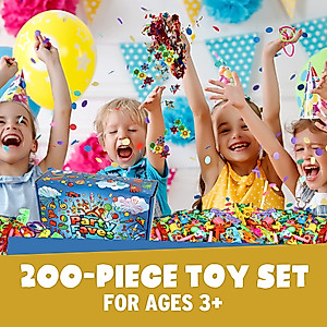 Party Faves 200PC Party Favors for Kids Goodie Bags Birthday Carnival Prizes Classroom Pinata Stuffers Goodie Bag Fillers Treasure Box Toys